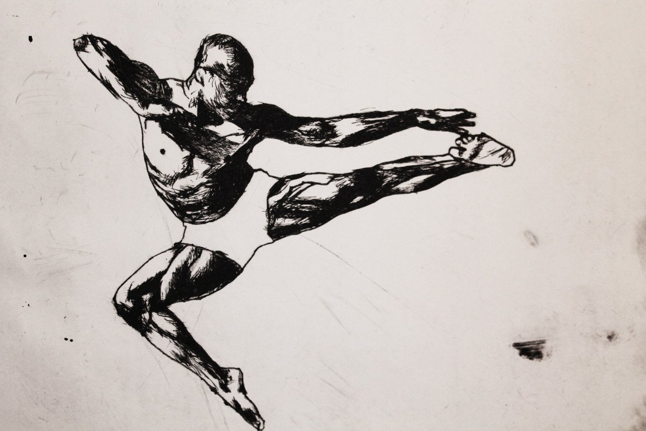 Etching from BiM, by Julia Cait - Bodies In Motion